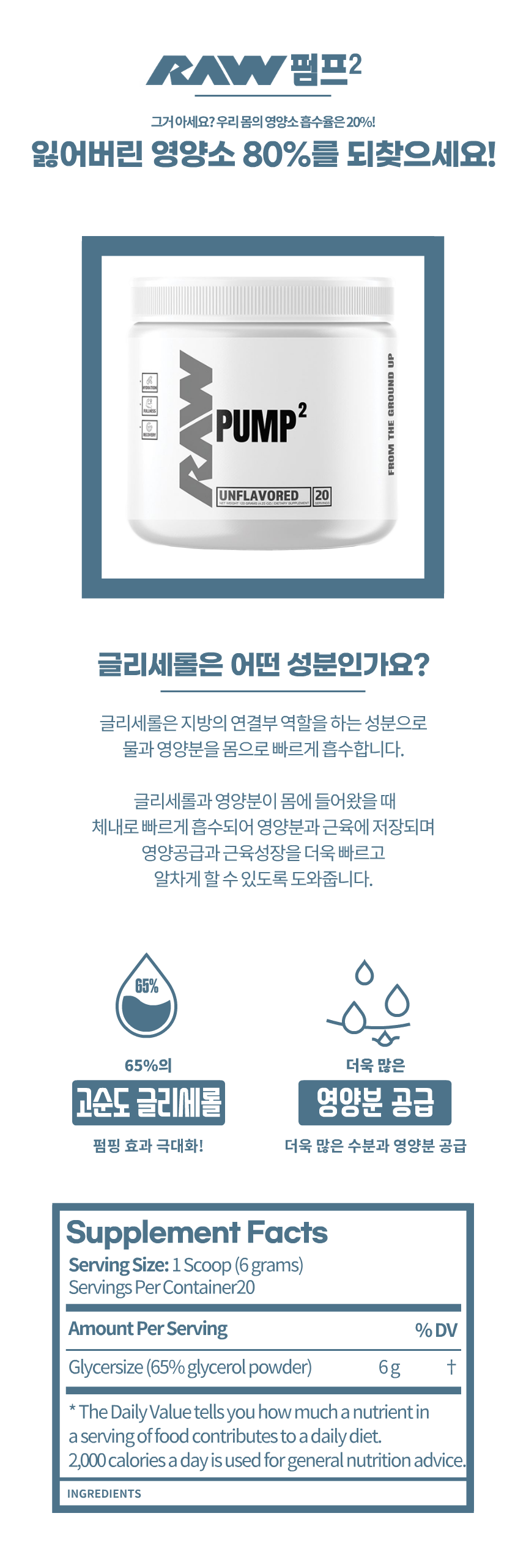 RAW 펌프2 20서빙 - 몬스터짐 스토어